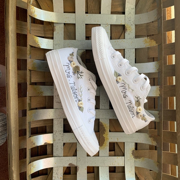 Custom Converse Chuck Taylor All Star LOW Shoes Embroidered by Hand to ...