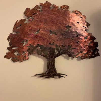 Metal Wall Oak Tree Metal Tree Art Hanging Tree Wall Art - Etsy