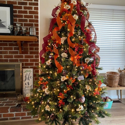 Copper and Gold Christmas Tree Topper Bow Autumn Tree Topper Bow ...