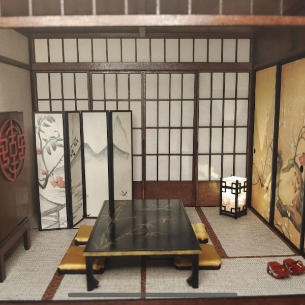 Miniature Dollhouse Japanese Room Box, Miniature 1/12 Scale. - Etsy