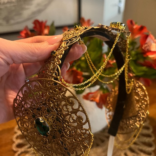 Red-golden Antler Crown, Deer Headdress, Autumn Crown, Reindeer Tiara ...