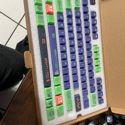 Eva Unit-01 Keycap Set, Cherry Profile, Coiled Cable Option, PBT ...