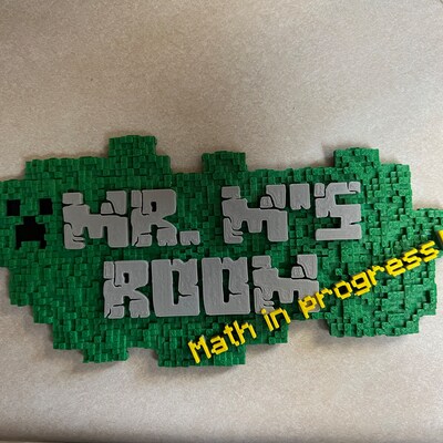3D Door Sign Minecraft-inspired Personalized Name Custom Kids Bedroom ...