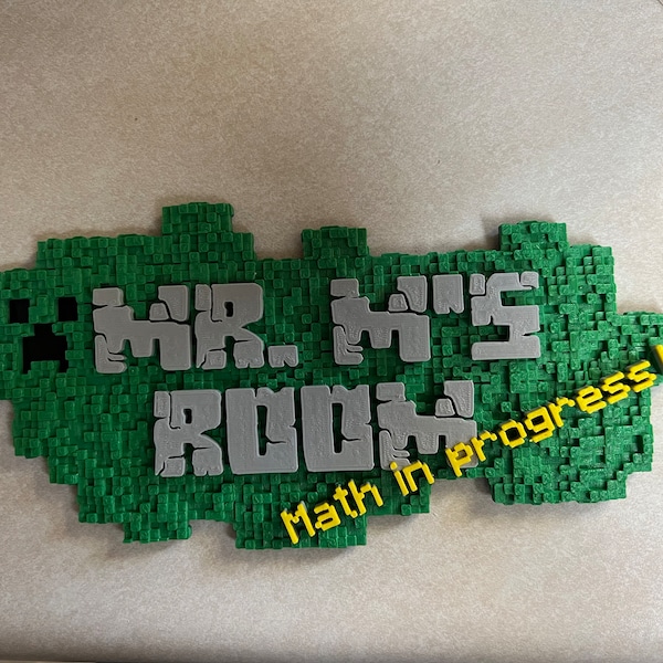 3D Door Sign Minecraft-inspired - Personalized Name Custom Kids Bedroom ...