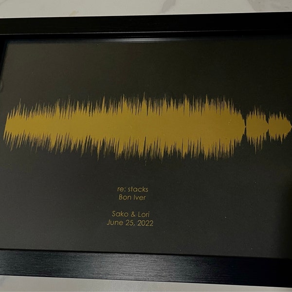 A4 Custom Metallic Soundwave Art, Favourite Song Personalised Copper ...