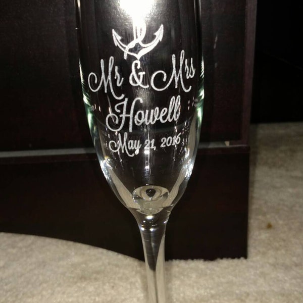 Personalized Anchor Champagne Flutes Wedding Toasting Flutes Set of 2 ...