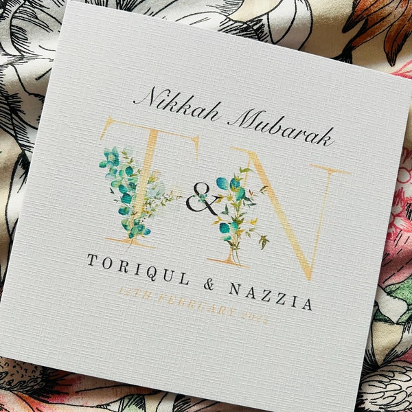 Personalised Nikkah Card, Wedding Card, Nikkah Day, Nikkah Gift, Shaadi ...