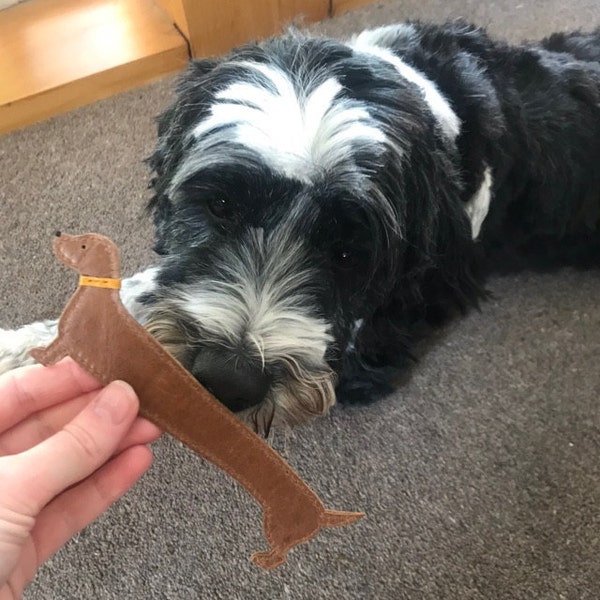 Sausage Dog Bookmark, Custom Leather Bookmark, Miniature Dachshund Gift ...