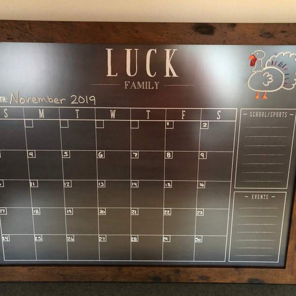 Family Calendar, Custom Calendar, Rustic Calendar , School Calendar - Etsy