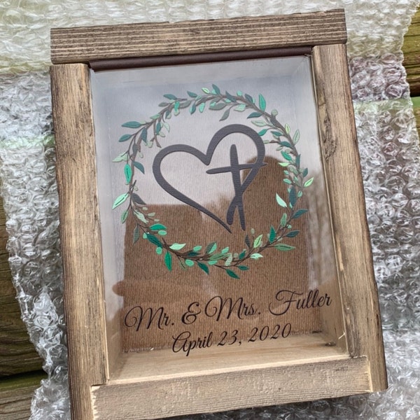 Rustic Unity Sand Ceremony Set Shadow Box, Unity Candle Alternative for ...