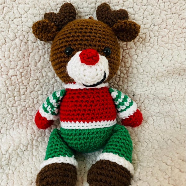 DIY Crochet Christmas Reindeer PATTERN PDF - Easy Amigurumi Christmas ...