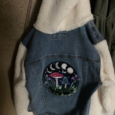 See the Magic Nature XL Back Patch Frog, Mushroom, Moon Phases & Plants ...