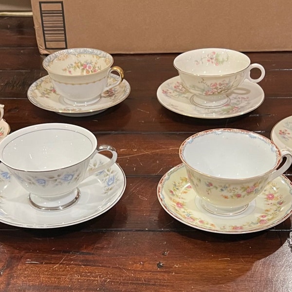 Mismatched Goblets (set of 4 or 6), Vintage Like Goblets, Colorful Glassware, Wedding Goblets ...