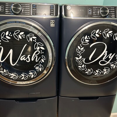 Laundry Room Decor wash dry Vinyl Decals, Washing Machines and Dryers ...