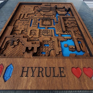 3D Hyrule Video Game Map Laser Cut Wood Multilayer Custom | Etsy UK
