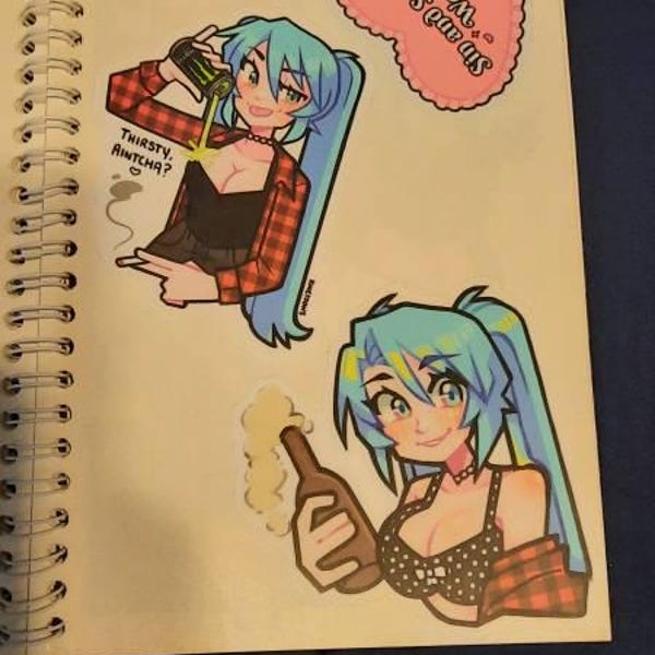 Midwest Miku Shares Her Thirst | LARGE 4x4 STICKER | Die-cut Matte ...
