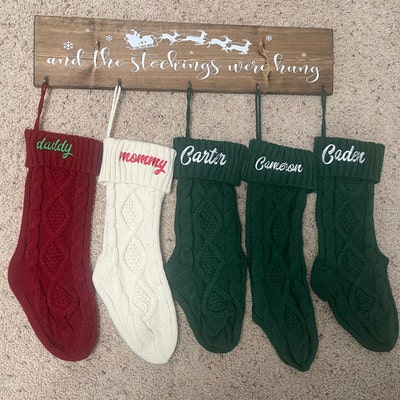 And the Stockings Were Hung Wooden Sign, Stocking Holder Sign, Wooden ...