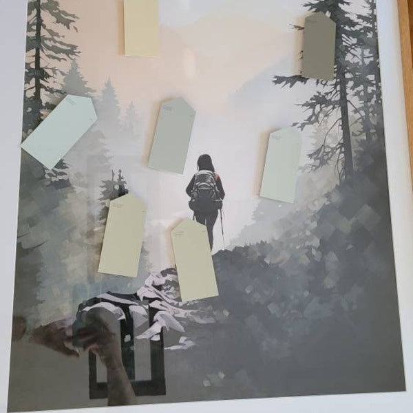 Minimalist Hiking Painting Wall Art Print, Nature Art, Forest Print ...