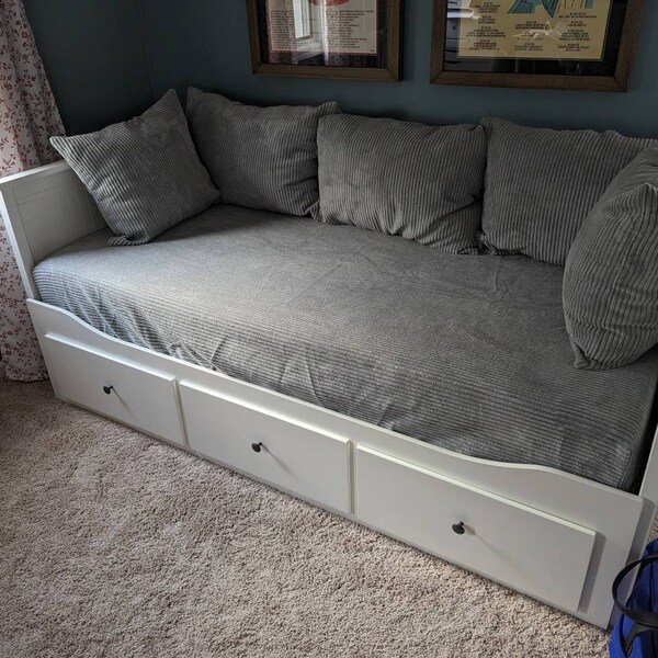 Inch Cream STRIPES CORDUROY Daybed Slip Cover. Set for Daybed: Cover ...