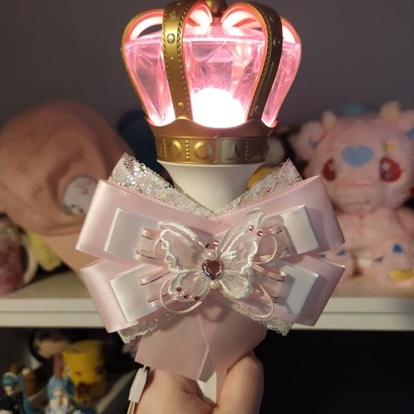 Pink/purple Butterfly Lightstick Bow Fits Most Lightsticks - Etsy