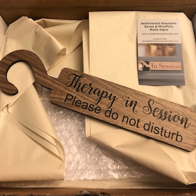Therapy in Session, Please Do Not Disturb, Door Hanger Sign Hard Maple ...