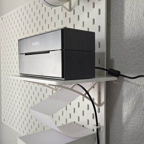 Thermal Label Printer Shelf, SKADIS or 1/4" Pegboard Compatible ...