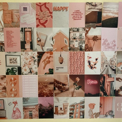 50/75 Prints Just Peachy Pink Collage Kit - Etsy