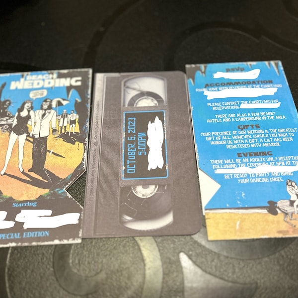 Personalised 80's Sci-fi Fantasy Movie VHS Tape Inspired Wedding Invite ...