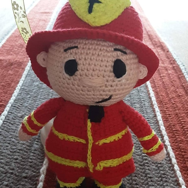 Charlie the Firefighter Crochet PATTERN, Crochet Fireman, Amigurumi ...