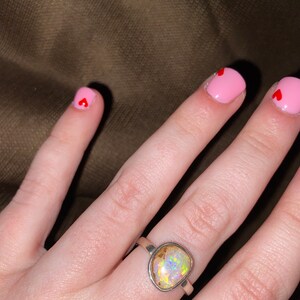 US5/ Moon Face Ring/ Mother of Pearl Ring/ Statement Ring/ Sterling ...