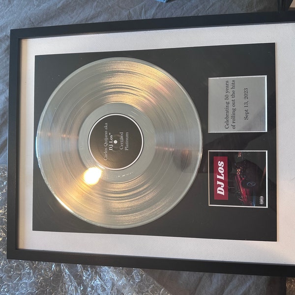 Platinum Vinyl Record Custom Music Plaque - Engraved Wedding Song Gift ...