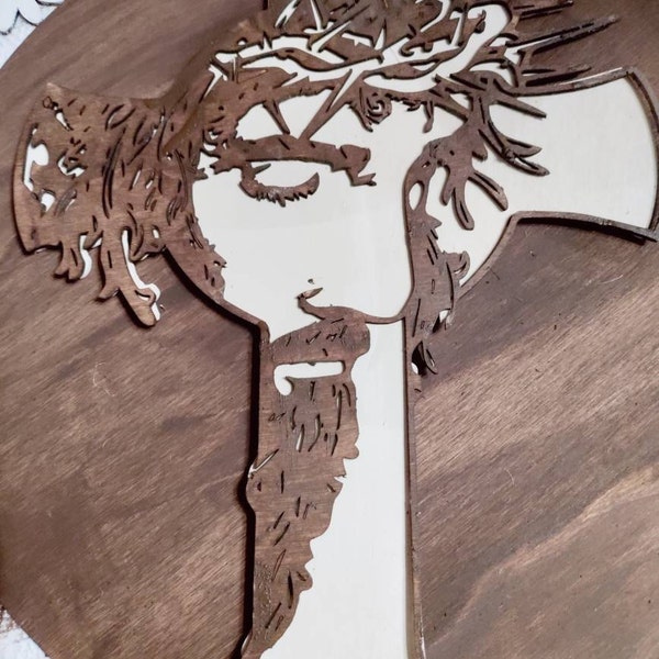 Jesus and Cross Laser Cut File. Vector File for Laser Cutting. Wall Art ...