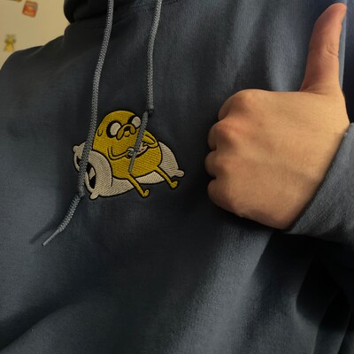 Jake Skateboard Embroidered Sweater, Personal Cartoon Gift Hoodie, Y2K ...