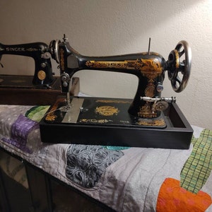 Oak Hardwood Sewing Machine Base. for Full Size Singer, Pfaff. Stained ...