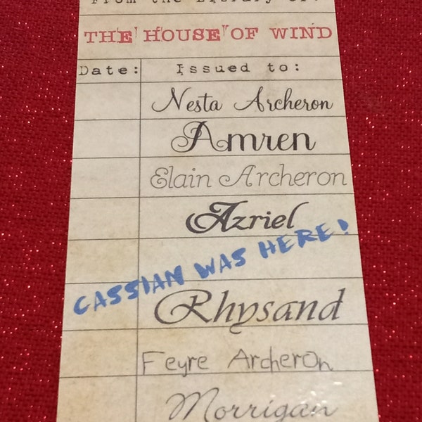 ACOTAR House of Wind Library Card Bookmark | A Court of Thorns and ...