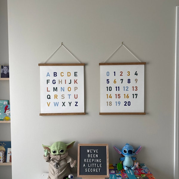 ABC Sign | Alphabet Canvas | Fabric Wall Hanging | Kids Room Decor ...