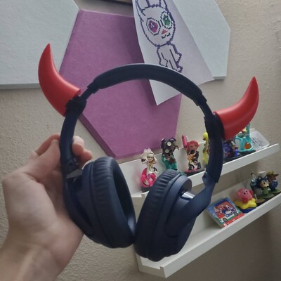 3D Printed Headphone Devil Horns for Cosplay Streaming Gaming Costumes ...