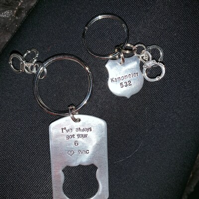 Police Officer Keychain Set Hand Stamped Personalized Just for You ...