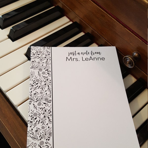 Music Teacher Gift - Personalized Teacher Notepad - Teacher ...