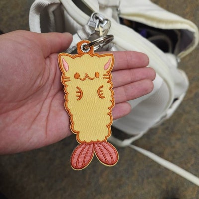 Cute Cat Embroidered Tag Keychain Kawaii Neko Jet Tags tamago, Sakura ...