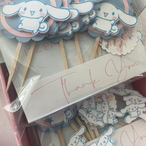 Kawaii Characters Cupcake Toppers | Kawaii Cinna Bunny Toppers ...