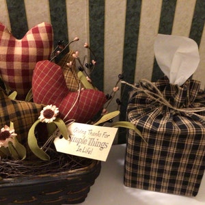 Primitive Tissue Box Cover, Farmhouse Tissue Box Cover - Etsy