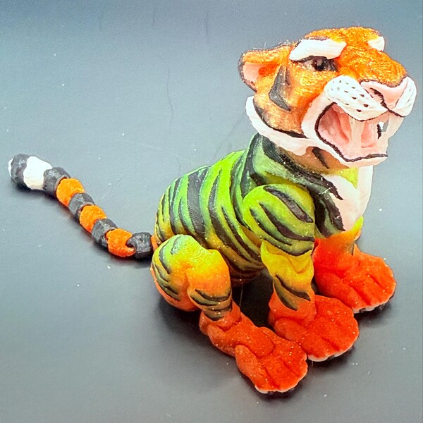 Custom Colors Tiger Toy, Figure, Fidget, 3D Printed, (made to Order ...