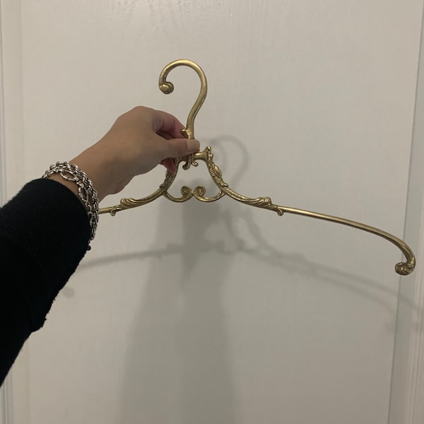 Wedding Dress Hanger - Solid Brass Clothes Hanger - Vintage Ornate ...