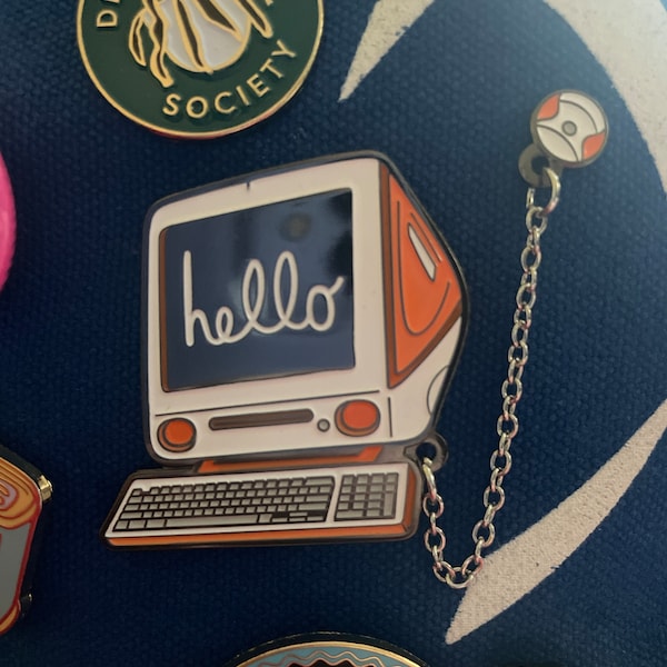 Apple Imac - Pick Your Color - Enamel Pin With Mouse on Chain - Etsy