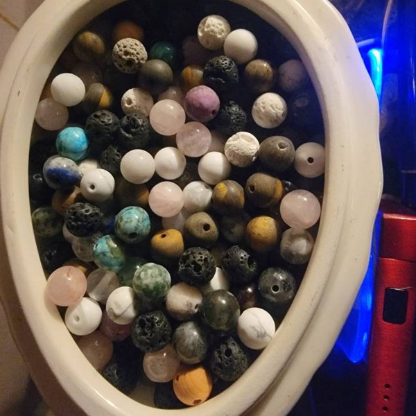Destash Gemstone Beads, Mixed Bead Lot, Beads Bulk Package, Loose ...
