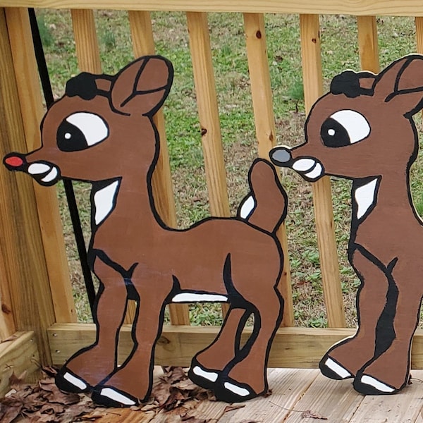 Rudolph Reindeer Woodworking Pattern: DIY Christmas Yard Art (PDF ...