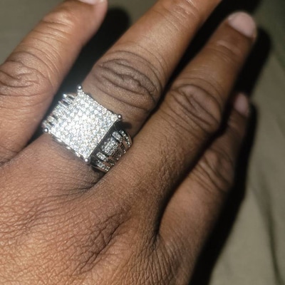 Big Chunky Square Icy Ring Statement Ring Valentines Day Gifts - Etsy