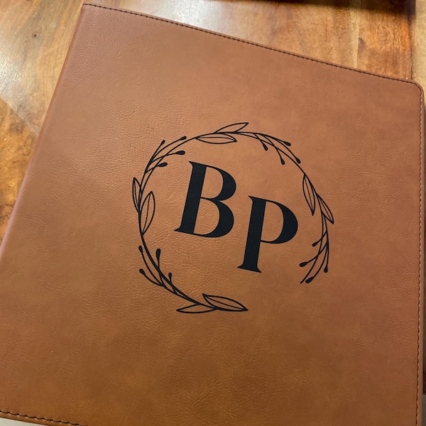 Personalized Leather 3 Ring Binder Portfolio, Custom Engraved Letter ...