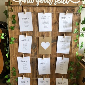 PERSONALISED Wedding Table Plan Rustic Wooden Table Plan - Etsy UK